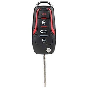OCPTY 1 X Flip Key Entry Remote Control Key Fob Transmitter Replacement for 2005-2013 for Ford for Mustang CWTWB1U331 4 Buttons 315 Mhz 63chips