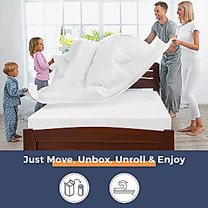 IULULU Full Mattress, 6 inch Memory Foam Mattress in a Box Full Size for Bunk Bed, Medium Firm, CertiPUR-US Certified, Made in USA, White