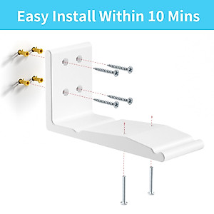 Heavy-duty Metal Speaker Mount for Sonos Era 300 Wall Mount Bracket - Space Saving Speaker Wall Mount Shelf Compatible with Sonos Era 300 Mount for Better Sound, White