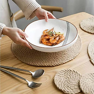 Round Jute Placemats, Woven Braided Place Mats, Natural Farmhouse Table Placemats for Dining Table, 11.8 inch