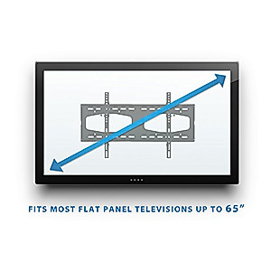 Mount-It! Slim Tilting TV Wall Mount Bracket for 32-55 Inch Samsung, Sony, Vizio, LG, Sharp TVs with Low Profile Design up to VESA 600x400mm, Black