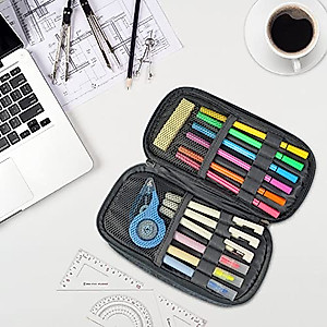 Large Pencil Case, 2022 Upgraded Big Capacity Pencil Pouch Pencil Bag for School Kids Girls Boys Teens Preppy Adults, Aesthetic Simple Pencil Case Organizer with Zipper-Grey