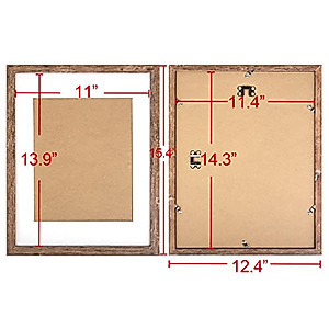 TOFOREVO 11x14 Picture Frames Set of 6 Rustic Wood Grain Photo Frame for Gallery Wall Mounting