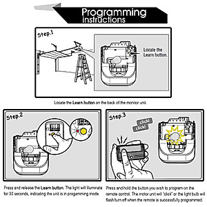 Garage Outlet Keyless Door Opener Backlit Keypad Yellow Learn Button 9V Battery for Liftmaster 877LM 8065 8155 8165 8355 8360 Chamberlain Craftsman