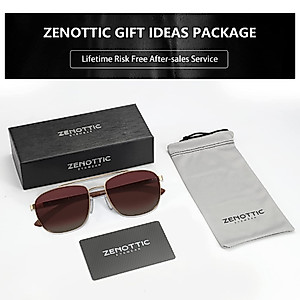 ZENOTTIC Aviator Wood Polarized Sunglasses for Men 100% UV Protection Fishing Driving Golf