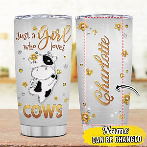 Wassmin Cow Gifts For Women Girl Cows Lovers Personalized Cow Tumbler Coffee Travel Mug Cup 20oz 30oz Jewelry Drawing Style Stainless Steel Tumblers with Lid Customized Gift Stuff Xmas Presents