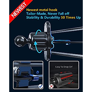 Upgraded Phone Mount for Car,[Easy One Touch Button] Car Phone Holder Mount for Dashboard Windshield Air Vent,Car Accessories for iPhone, All iOS & Android Cell Phone Gifts for Men