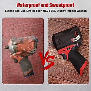 M12 FUEL Stubby Impact Driver Protective Boot Fits for Milwaukee M12 FUEL 3/8 in. and 1/2 in. Stubby Impact Wrenches (2554-20, 2555-20, and 2555P-20)