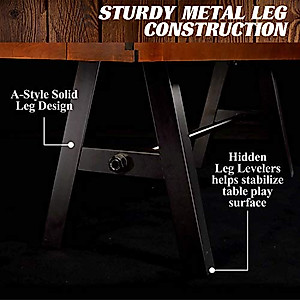 Barrington Billiards 9' Allendale Shuffleboard Table With Scratch-Resistant Playfield and 8 Puck Set