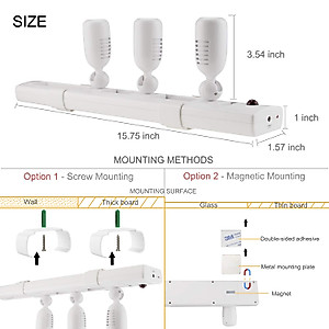 HONWELL Track Lighting LED Spotlights with 3 Rotatable Lights Heads, Under Cabinet Counter Lighting Plug in Accent Lights Remote Controlled Ceiling Track Lights for Wall Picture Artwork Display