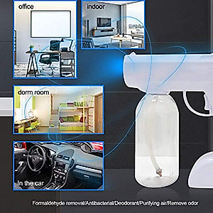 LANHTNG Atomizer Sprayer, Handheld Cordless Rechargeable Nano Atomizer Electric Sprayer Nozzle Adjustable Fogger Steam Gun with 27oz Big Spray Bottle for Home, Office, School or Garden