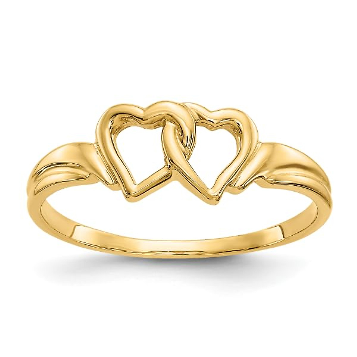 IceCarats 14K Yellow Gold Heart Ring Love Band Size 6.5
