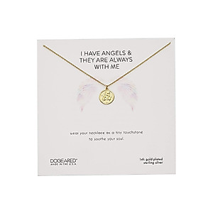 Dogeared I Have Angels & They Are Always with Me Mini Angel Necklace Gold Dip One Size