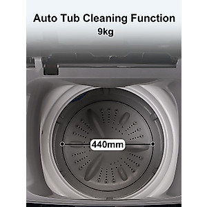 KRIB BLING Full Automatic Washing Machine 25lbs Compact Portable Washing Machine with LED Display, Drain Dump, 10 Wash Programs and 8 Water Levels Ideal for Dorms, Apartments, RV, Grey