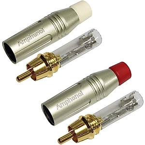 20 Foot RCA Cable Pair - Gotham GAC-4/1 (Black) Star-Quad Audio Interconnect Cable with Amphenol ACPR Die-Cast, Gold Plated RCA Connectors - Directional