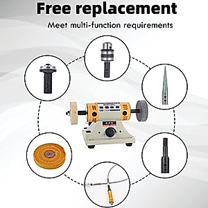 110V 350W Adjustable Speed Bench Grinder Polishing Machine For DIY Woodworking Jade Jewelry Dental Bench Lathe Machine With Metal Flexible Shaft Handle, For Engraving, Grinding and Drilling