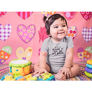 Pop Threads Blame It All On My Roots Country Music Cute Funny Western Infant Baby Boy Girl Bodysuit Black 6M