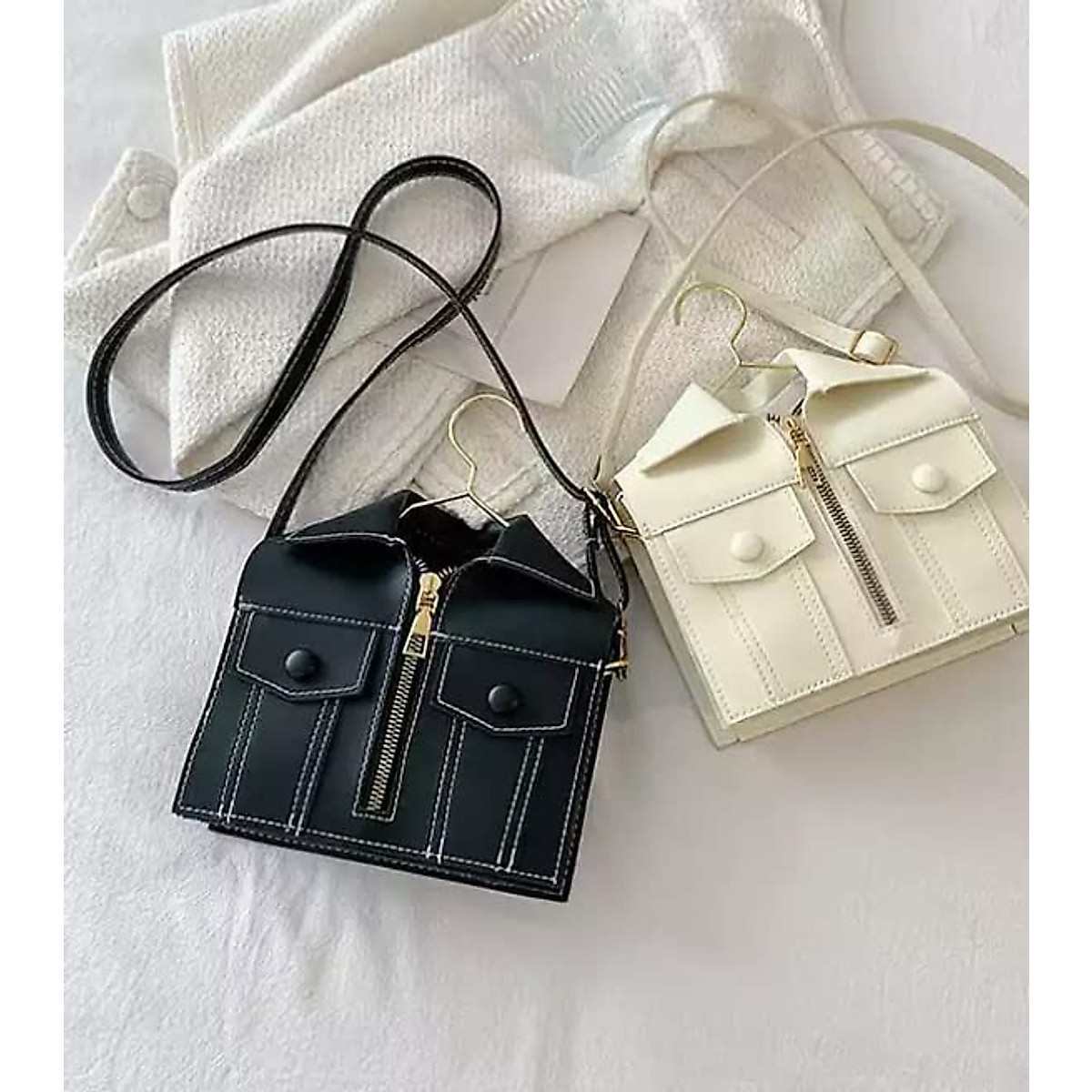 Unique Novelty Shirt Shaped Bags, Women Handbags, Ladies Fashion Chain Jacket Purse, New Crossbody Shoulder Bags for Girls (Khaki)