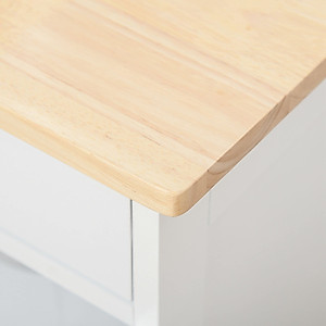 HOMCOM Bar Cart Rolling Kitchen Island on Wheels with 9-Bottle Wine Rack, Small Kitchen Cart with Wide Drawer, Kitchen Storage Cabinets, Wooden Countertop, White