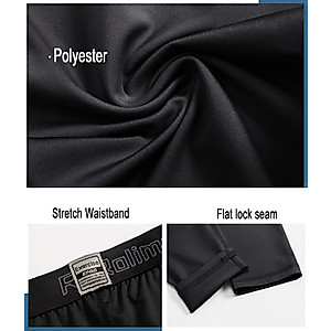 4 or 3 Pack Youth Boys' Compression Leggings Tights Athletic Pants Sports Base Layer for Kids Cold Gear 3 Black M