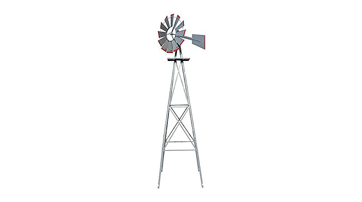 VINGLI 8FT Grey Windmill - Durable Garden Decoration