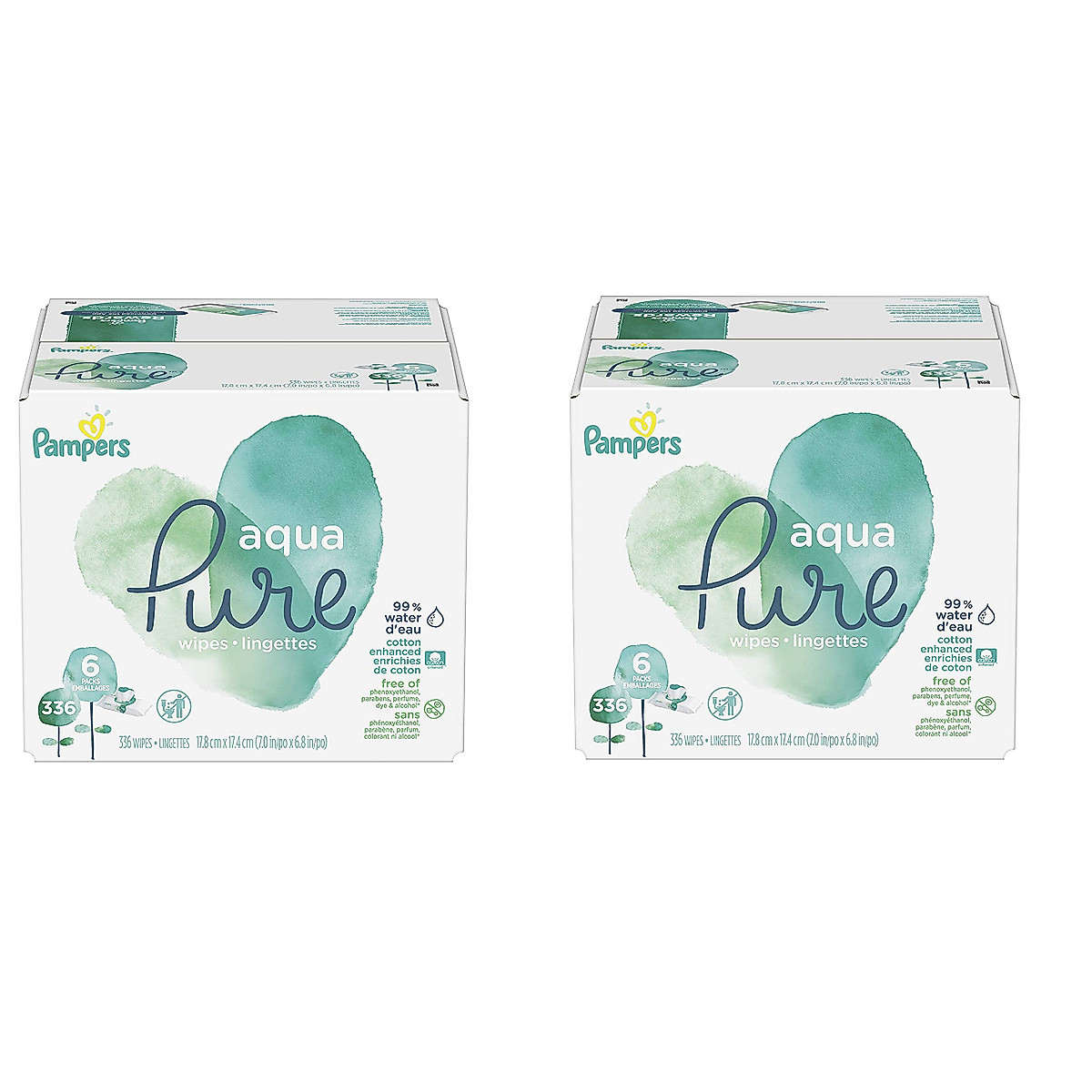 Pampers Aqua Pure 6X Pop-Top Sensitive Water Baby Wipes, 672 Count