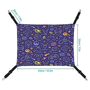 Color Star Star Constellation Pattern Pet Hammock Bed Guinea Pig Cage Hammock Small Animal Hanging Bed for Ferret, Chinchilla, Puppy and Other Small Animals