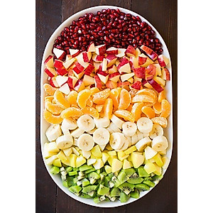 Taeochiy 16" Large Serving Platter - Oval Large Serving Tray, Ceramic Turkey Platters, White Platters for Serving Food, Appetizers, Entertaining, Party, Set of 2