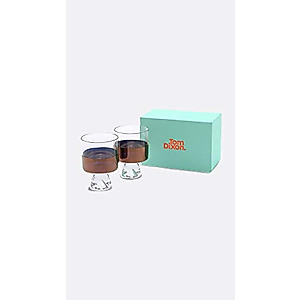 Tom Dixon Tank Low Ball Glasses Set, Clear/Copper, One Size