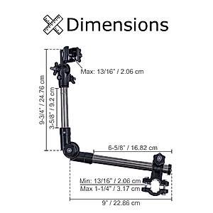 AlveyTech Universal Grip Umbrella Holder for Bike - 360° Angle Adjustable Attachment Clamp Mount Connector, for Bicycle Kick Scooter Baby Stroller Golf Cart Chair, use Beach Sport Sun Shade Outdoor
