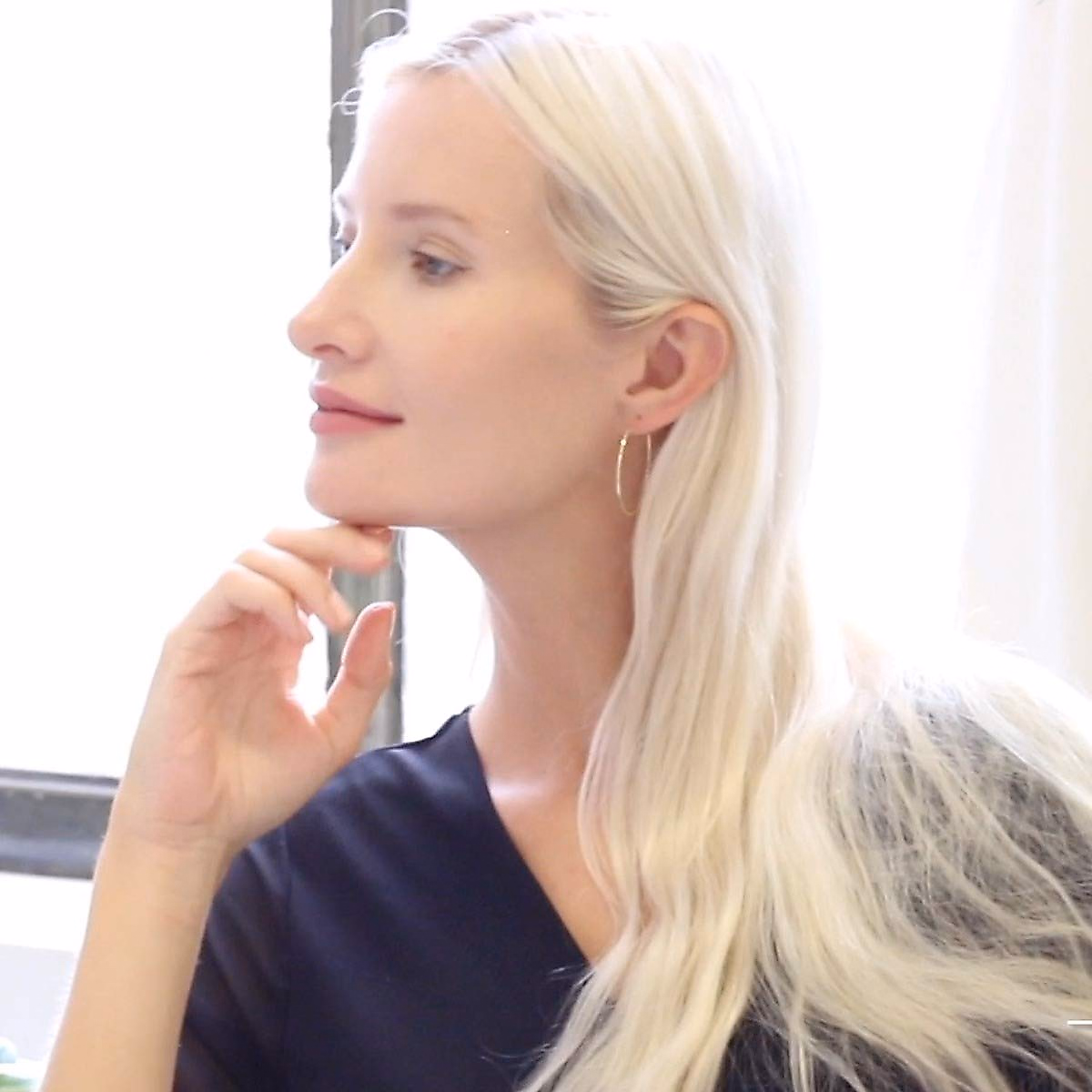 Humble Chic Thin Hoop Earrings for Women - Hypoallergenic Lightweight Wire Threader Loop Drop Dangles, Safe for Sensitive Ears, 18K Yellow - 1.5 inch