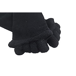 Homrap Women Toe Separator Socks Toeless Foot Alignment Socks for Yoga GYM Massage Pain Relief Improves Circulation Stretchy (Black)