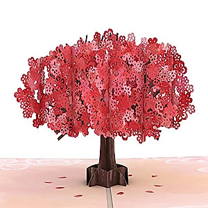 Lovepop Mother's Day Red Sakura Pop Up Card - 3D Card, Pop Up Mother's Day Card, Tree Card, Card for Mom, Mother's Day Card for Wife, 3D Mother's Day, Popup Greeting Cards