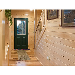 Roe & Moe Plaid Print Draft Stopper, Door Bottom Hot/Cold Air Blocker Noise Reducer Insulation Sound Proof Weather Strip Seal, 38 x 4 inches, with 2 Loops - Ideal for 36 inch Door