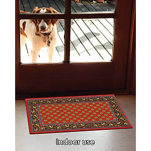 Toland Home Garden 800014 French Paisley- Red Pattern Door Mat 18x30 Inch Outdoor Doormat for Entryway Indoor Entrance