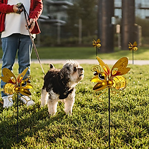 VEWOSTAR Outdoor Solar Pathway Light 2 Pack Metal Bee Decor Solar Light for Garden Yard Art