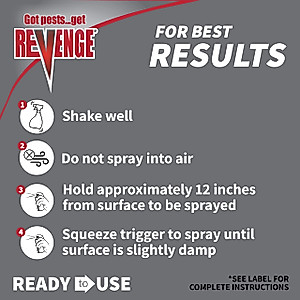 REVENGE Termite & Carpenter Ant Killer, 128 oz Ready-to-Use Spray, Long Lasting Formula for Indoors and Outdoors Kills on Contact