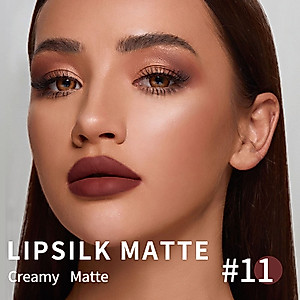 Boobeen Matte Lipstick Pencil Lip Crayon Stick Matte Velvet Lipgloss Creamy Lip Liner Full Coverage High Pigment Waterproof Non-Fade Lipstick for Women, Matte Lip Stain with Smooth Makeup