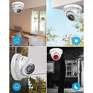 ZOSI 4PK 5MP Add-on POE IP Security Camera with Etherent Cables PoE Dome Camera with Night Vision,IP66 Weatherproof, Compatible with ZOSI 4K/5MP NVR(Model:ZR08EN,ZR08DN,ZR08PN,ZR16DK)