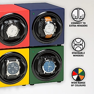 BARRINGTON Single Watch Winder for Automatic Watches with Silent Japanese Motor | Watch Winder for Rolex, Omega & Others | Adjustable TPD 650-1950 | AC Operated | Battery Backup (Racing Green)