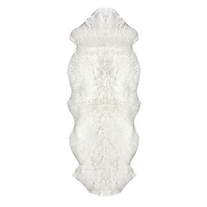 nuLOOM Sheepskin Natural Double Pelt Shag Accent Rug, 1' 10" x 5' 7", Natural