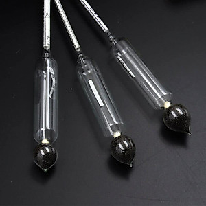 Alcohol Hydrometer Alcoholmeter Kit 0-100% ABV Precision, for Whiskey Moonshine Liquor Testing, Carry Wooden or Plastic Storage Box (Wooden Box)