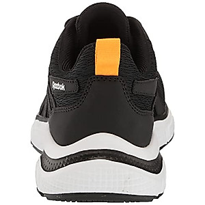 Amazon Essentials by Reebok Women's All Day Comfort Slip-Resistant Alloy-Toe Safety Athletic Work Shoe, Black/Gold/White, 8.5