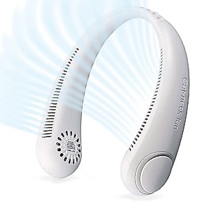 Portable Air Conditioner Neck Fan，Personal Air Cooler Hanging，4000mAh Wearable Fans，Mini，USB Rechargeable，Headphone Design，3 Speeds Silent for traveling，camping，partying，cycling， hiking，running，etc.