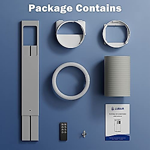 LUBAIR 8,000 BTU Portable Air Conditioners, Portable AC Unit with Remote Control for Room up to 300 Sq.Ft, 3-in-1 Room Air Conditioner Work as Dehu & Fan & Cool with 24Hrs Timer Includes Window Kit