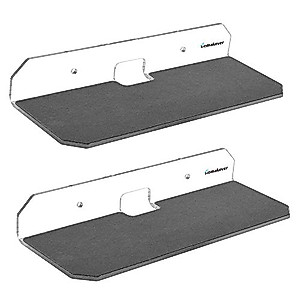 2 Pcs 10" Acrylic Wall Shelf Speaker Stand with Rubbery Surface, Solid Nursery Kids Wall Bookshelf, Invisible Spice Rack, Display Floating Corner Shelf with Cable Clips for Speaker, Webcam, Switch