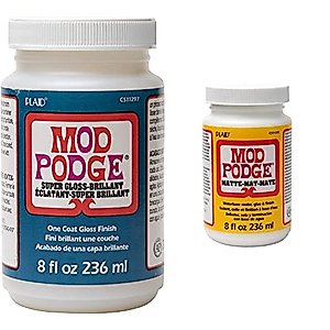 Mod Podge Super Thick Gloss (8-Ounce), CS11297 & CS11301 Waterbase Sealer, Glue and Finish, 8 Oz, Matte