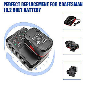 3.6Ah Ni-Mh 19.2V Replacement Battery Compatible with Craftsman 19.2 Volt Battery Diehard C3 130279005 130279003 315.113753 315.115410 315.11485 1323903 1323517 11375 11376 Cordless Power Batteries