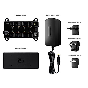 Noctua NV-SPH1, Powered Fan Hub Set with NV-PS1 230/115V AC to 12V DC Power Supply and NV-FH2 8-Way Fan Splitter Board, Ideal for Powering 12V PC Fans Off The Mains (Black)