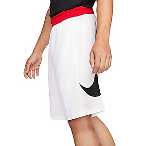 Nike HBR Men's Basketball Shorts (Medium, White/Black)